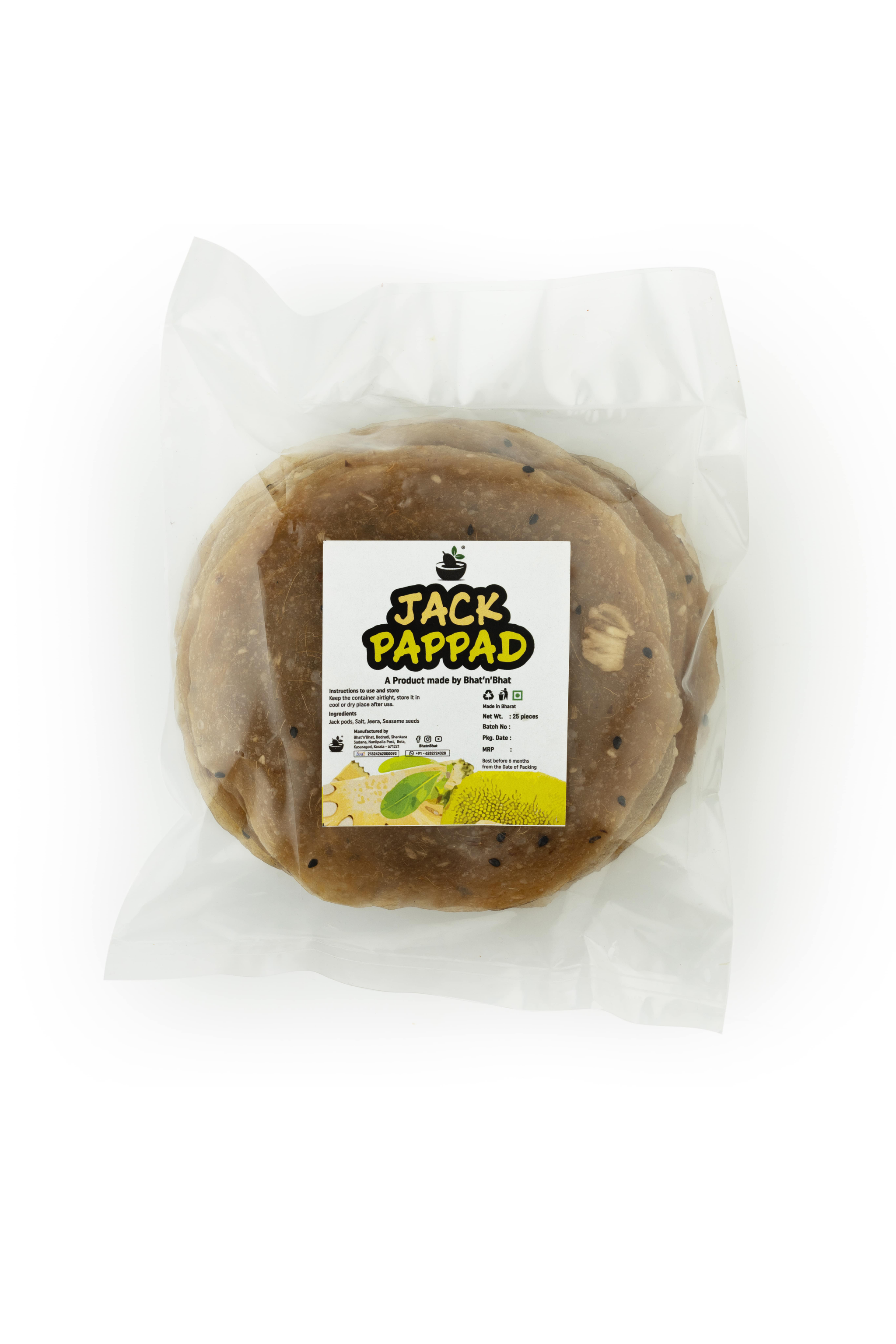 Jackfruit Pappad/ Halasina Happala (25 pieces) – BhatnBhat