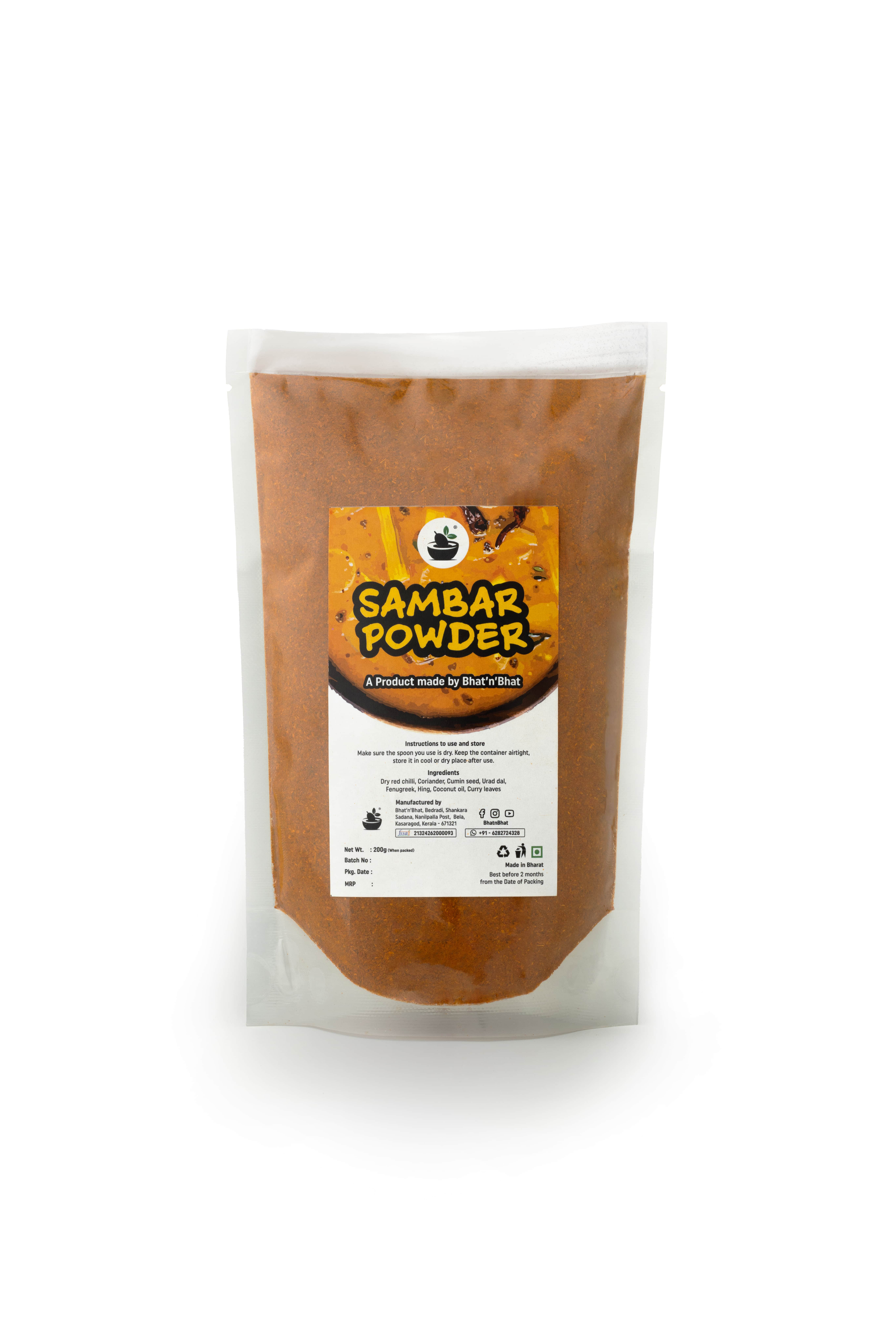 Sambar Powder 200g – BhatnBhat